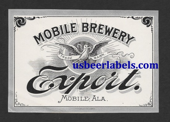 Export Beer Label, Mobile, AL