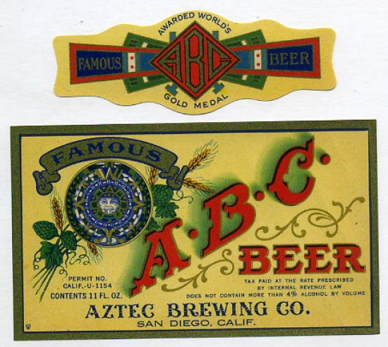 ABC Beer Label, San Diego, CA