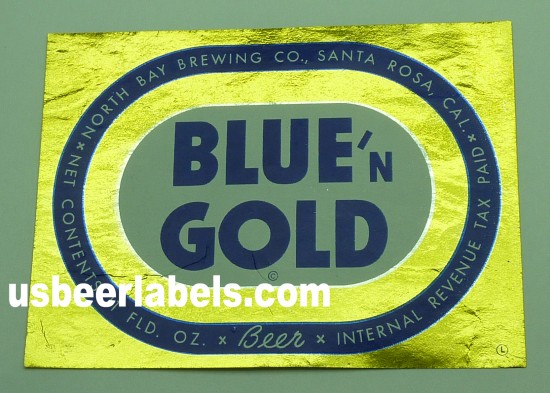Blue n Gold Beer Label, Santa Rosa, CA