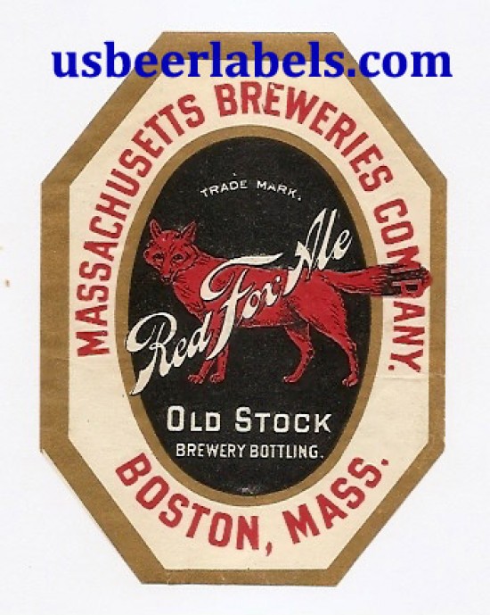 Red Fox Ale Beer Label, Boston, MA