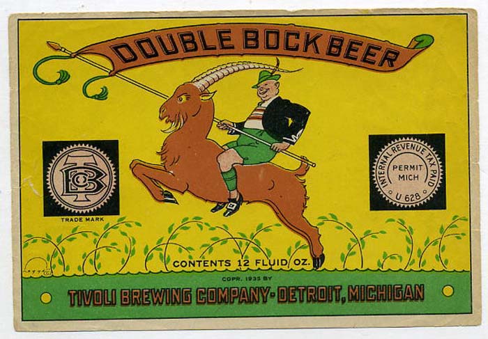 Double Bock Beer Label, Detroit, MI