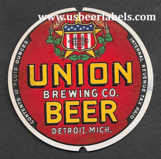 Union Beer Beer Label Detroit MI