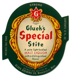Glueks Special Stite Beer Label, Minneapolis, MN