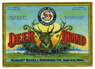 Deer Brand Strong Beer Label, New Ulm, MN