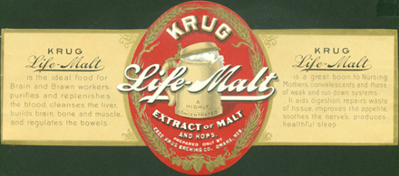 Krug Life Malt Beer Label, Omaha, NE
