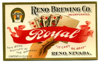 Royal Beer Label, Reno, NV