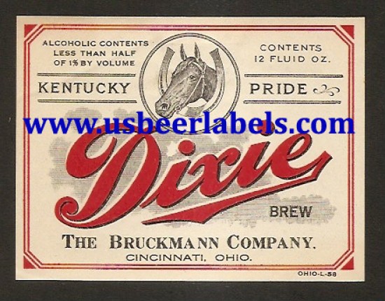 Dixie Brew Beer Label, Cincinnati, OH