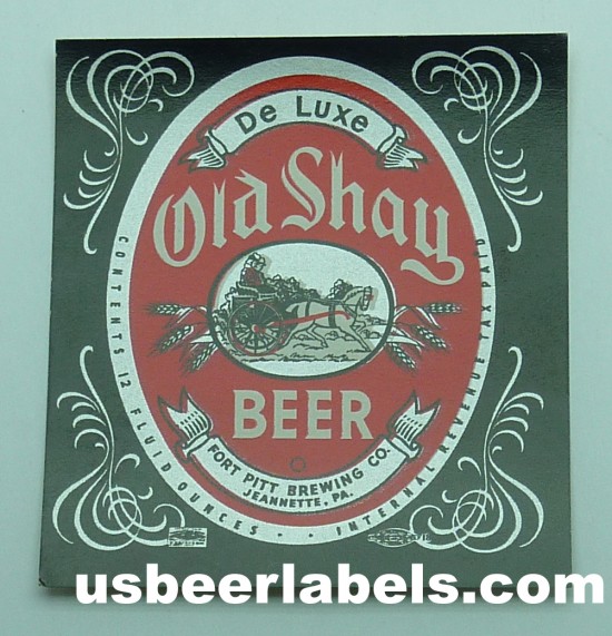 Old Shay De Luxe Beer Label, Jeannette, PA