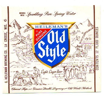 Heilemans Old Style Lager Beer Label, La Crosse, WI