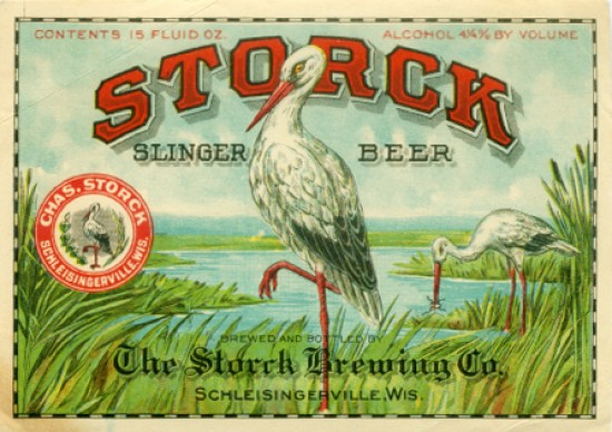 Storck Slinger Beer Label, Schleisingerville, WI