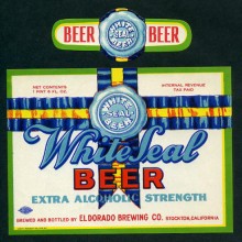 White Seal Beer Label, Stockton, CA