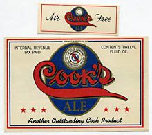 Cooks Ale Beer Label, Evansville, IN