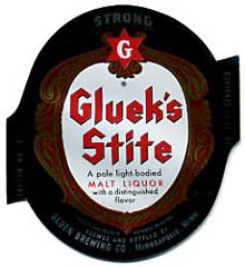 Glueks Stite Malt Liquor Beer Label, Minneapolis, MN