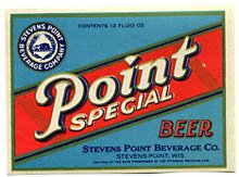Point Special Beer Label, Stevens Point, WI
